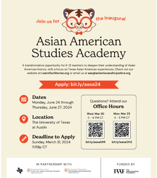 Texas AFT :Apply by March 31: Inaugural Asian American Studies Academy ...