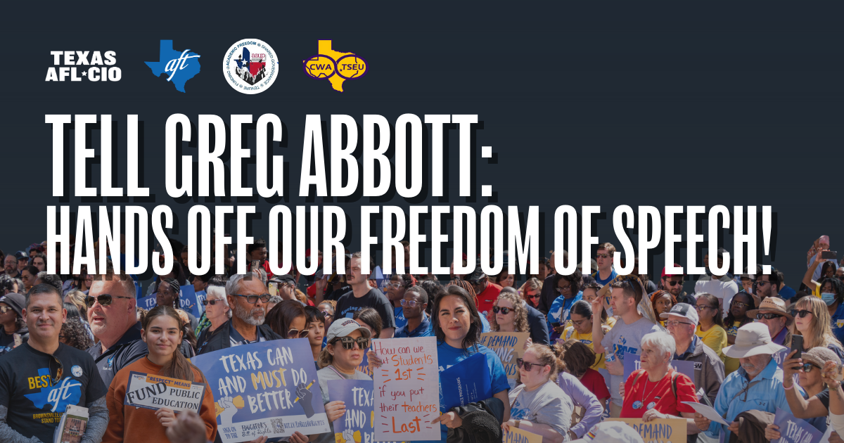 Texas AFT :Sept. 26, 2025: Hands Off! ‣ Texas AFT